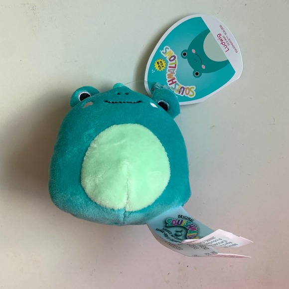 Kellytoy | Toys | Squishmallow Ludwig The Blue Frog Clip On Keychain ...